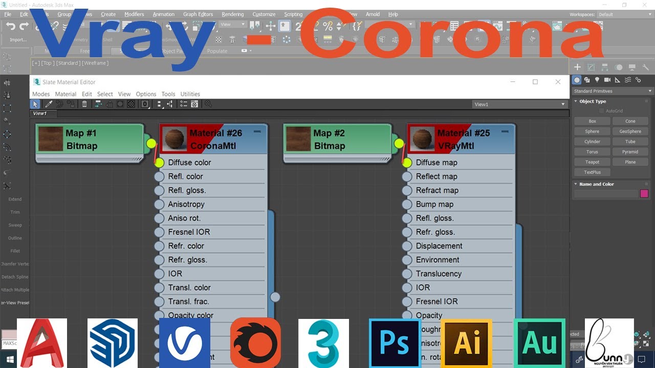 So sánh VrayMtl 3d max với CoronaMtl 3d max | Vật liệu vray 3dmax ...