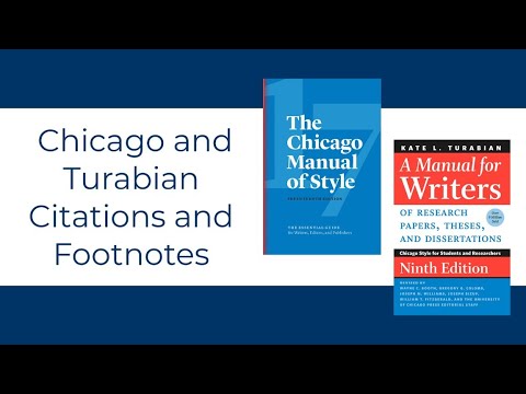 Chicago and Turabian Citations and Footnotes Introduction - YouTube