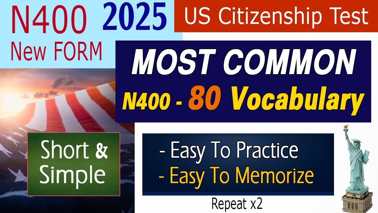 For New N400 - Master Most Common 80 Word Definitions (Short & Easy ...