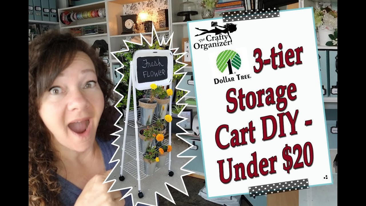 Dollar Tree 3-tier Storage Cart DIY- UNDER $20 - YouTube