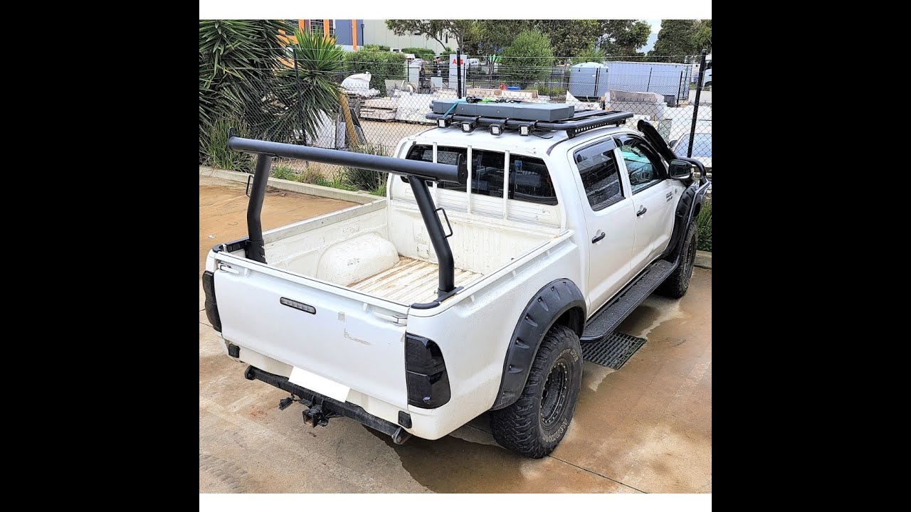 cobra 4x4 universal adjustable black steel tub ladder rack tradie side ...