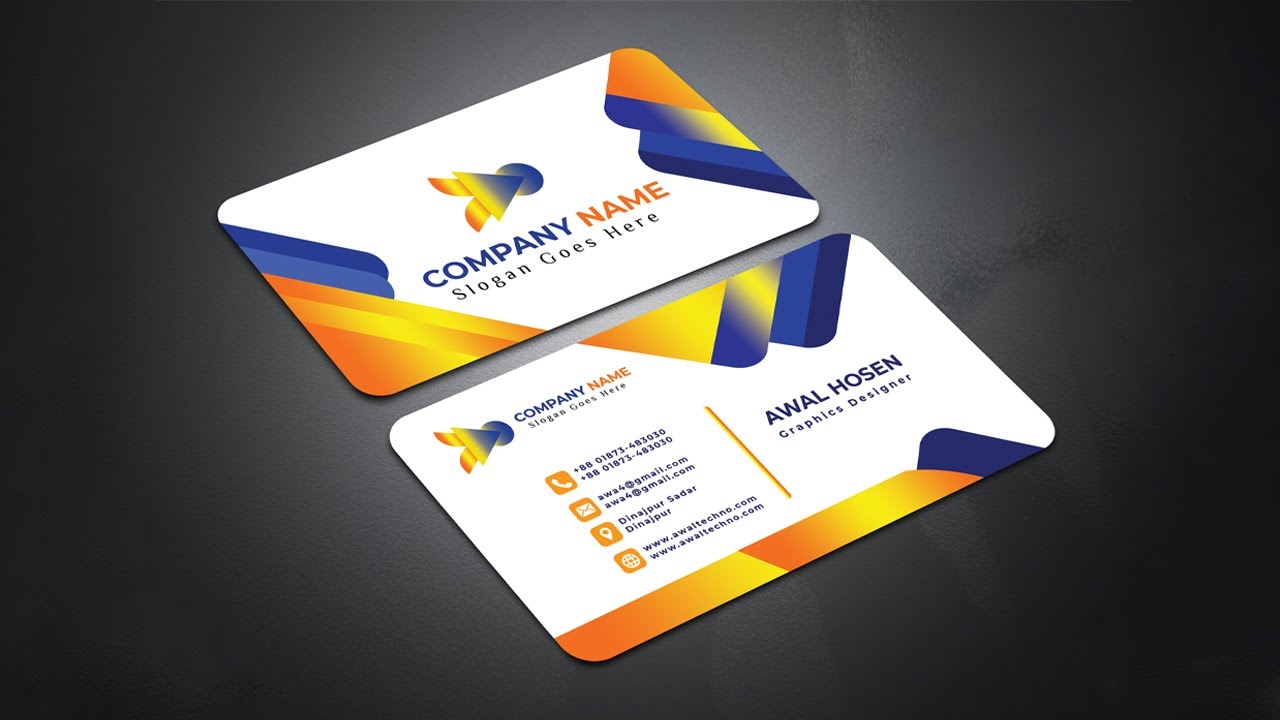 How to create a professional visiting card in photoshop || visiting ...