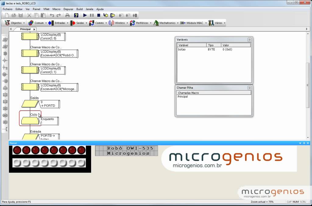 Flowcode v5 - Robo ARM OWI - YouTube