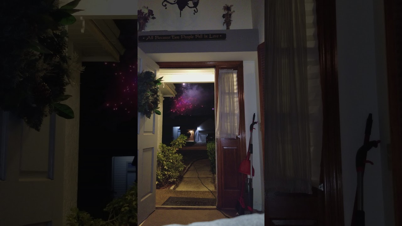 Fireworks outside the house - YouTube