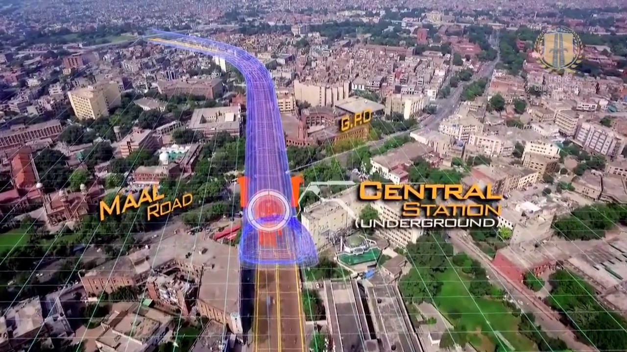 LAHORE | 3D view of Orange Line Metro Package 1 Route Map - YouTube