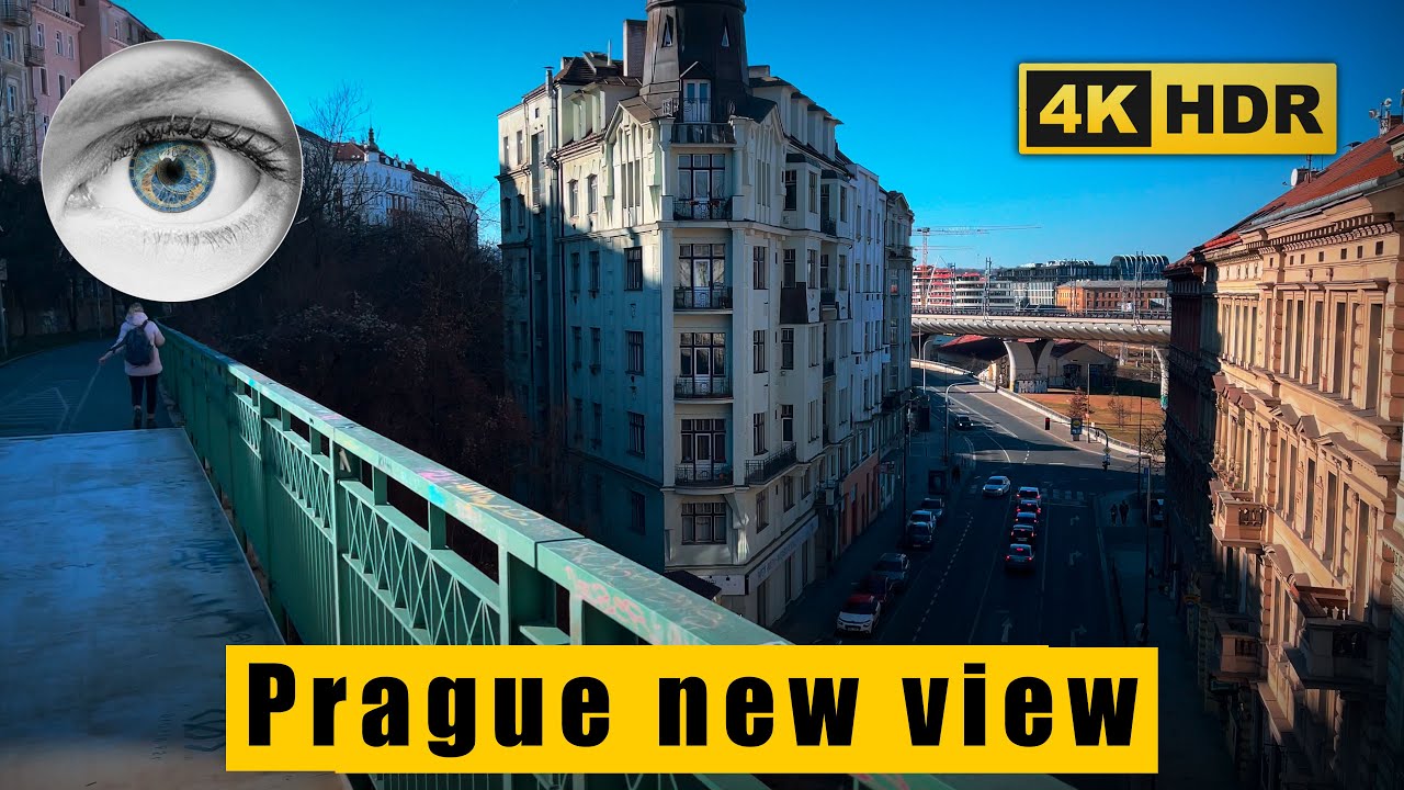 Prague tour 4k HDR A new view of the city and the Main Railway Station ...
