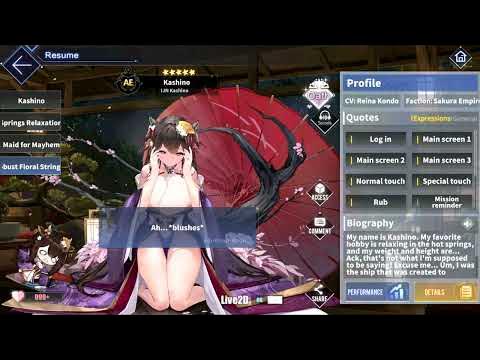 Azur Lane: New IJN Kashino L2D Skin Talk & Move (Robust Floral Strings) - YouTube