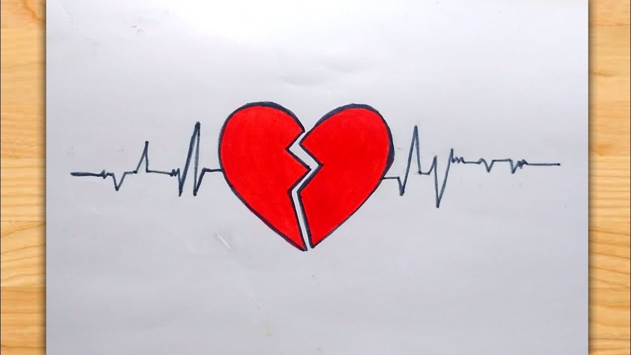 Broken Heart Drawing Step By Step | Heart Drawing | Easy Pencil Drawing ...