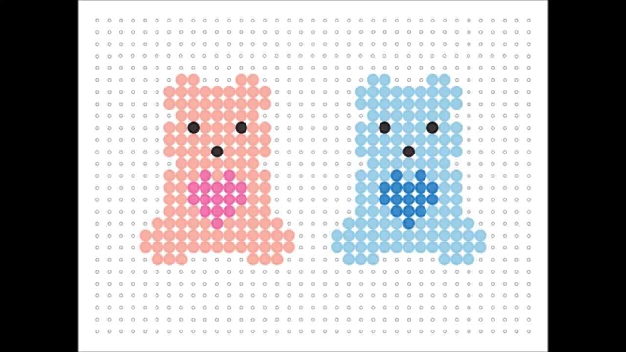 Hama Bead Teddy Bears (Baby Series #13) - YouTube