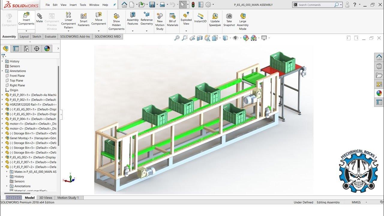 Solidworks | Lifter Type Loop Conveyor | Complete Design Tutorial - YouTube