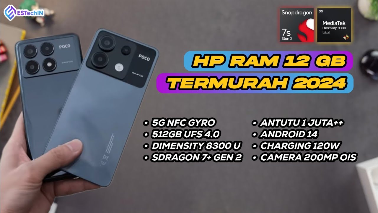 7 REKOMENDASI HP RAM 12GB TERMURAH DI INDONESIA TAHUN 2024 - YouTube