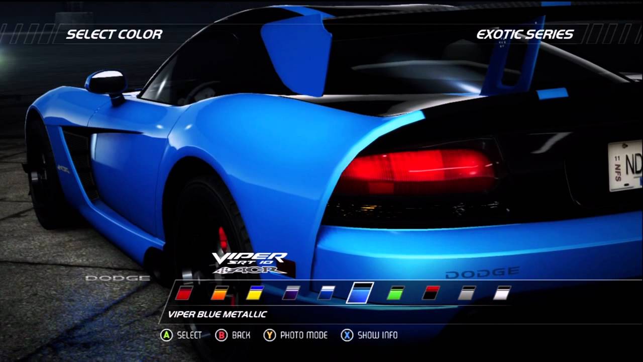 NFS:HP-Racer-Exotic Series- Dodge Viper SRT 10 ACR HD - YouTube