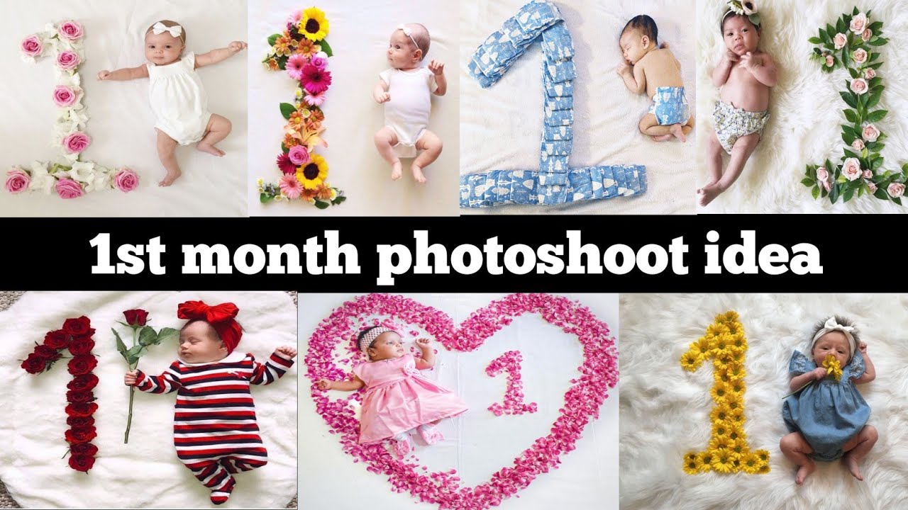 1st Month Baby Photoshoot Ideas at Home | Monthly Baby Photoshoot Ideas ...