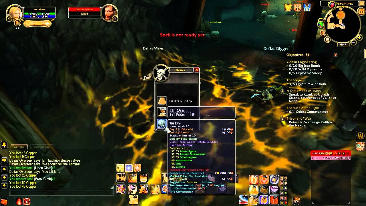 WoW Wool Farming Spot - Deadmines - YouTube