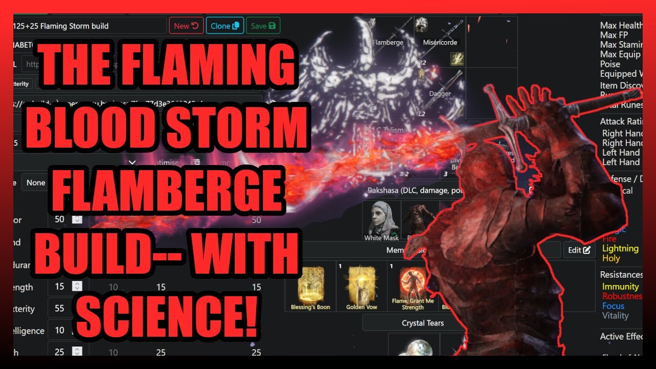 The FLAMING BLOOD STORM Build Guide-- with SCIENCE! - Elden Ring Flamberge Build Guide - YouTube