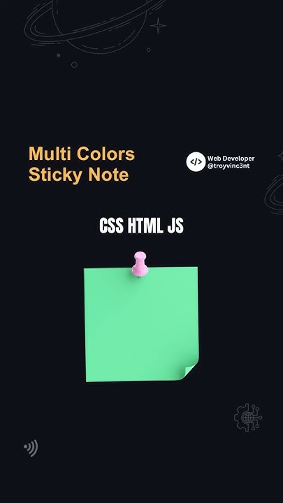 Multi Color Sticky Note With Html Css Js 📝 Beginner Html5 Coder Html Frontend Css3
