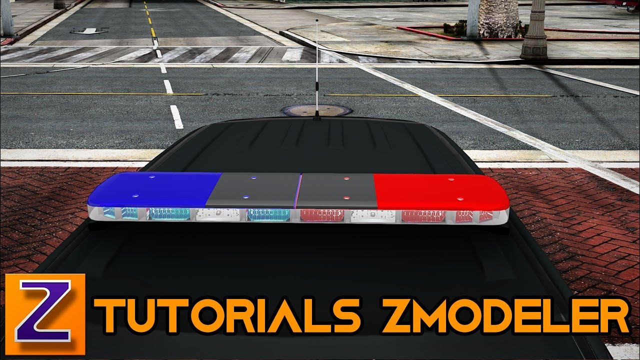 Work in ZModeler # 9 How To add Light Bar CODE3 to a Police car Part 1 ...