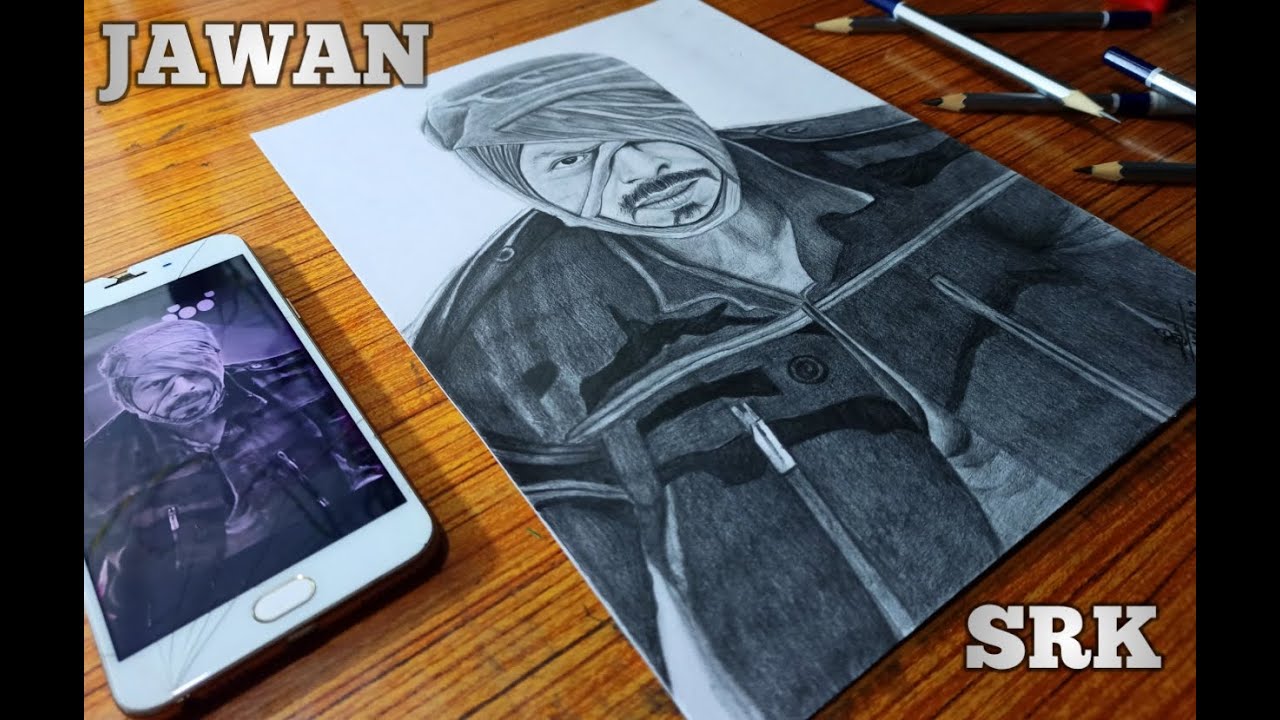 Pencil Drawing Of Shahrukh Khan From Jawan/ Drawing SRK - YouTube