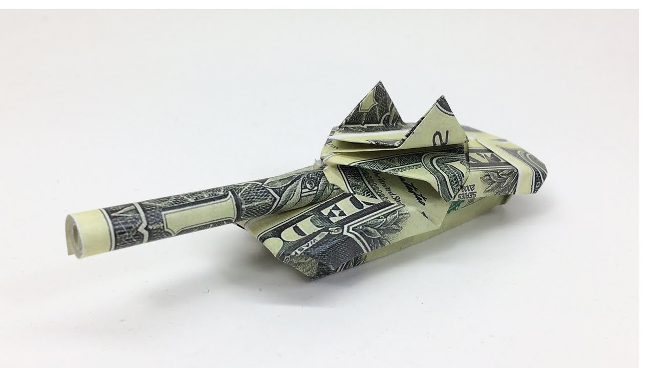 Money Origami Tank Tutorial - Fold a Tank from Dollar Note - YouTube