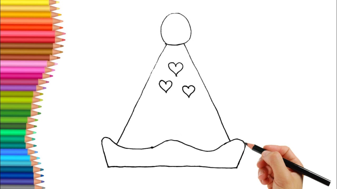 Birthday party cap drawing, painting colour for kids, toodles ideas for ...