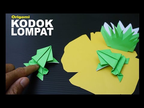 cara buat kodok dari kertas origami ll belajar kertas lipat - YouTube