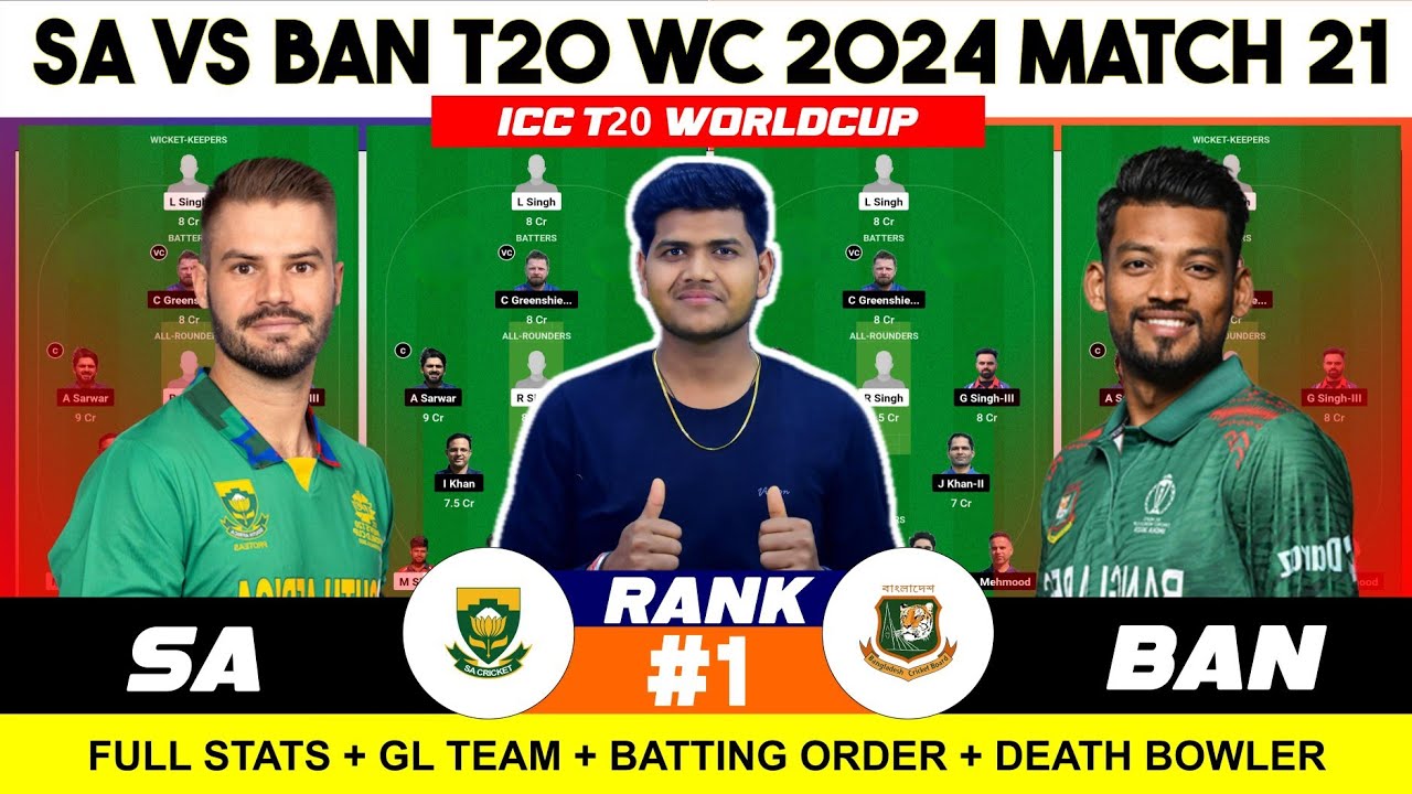 SA vs BAN , SA vs BAN Match 21St T20 Prediction, SA vs BAN Team Today - YouTube