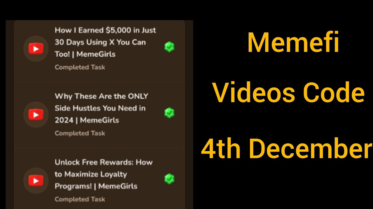 4th December Memefi Video Codes Today | Memefi Video Codes Today 4th ...
