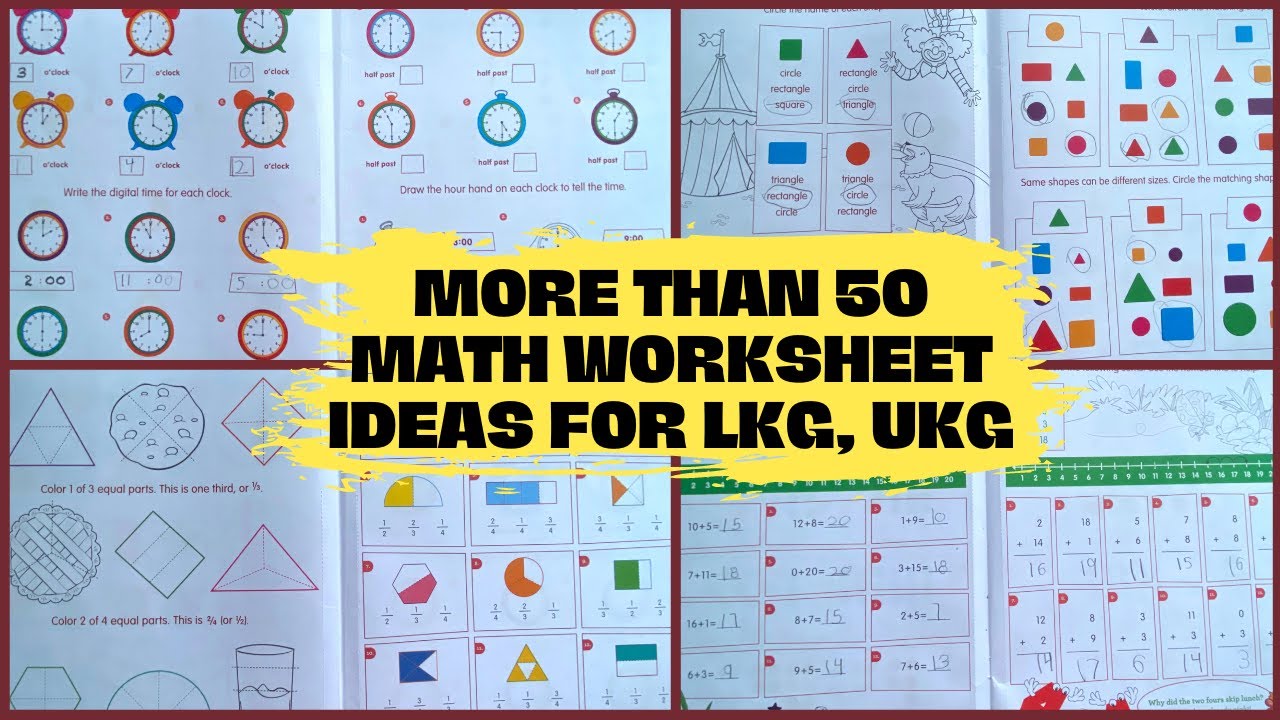 MORE THAN 50 MATH ACTIVITY SHEET IDEAS FOR HOMESCHOOLING UKG, SKG KIDS ...