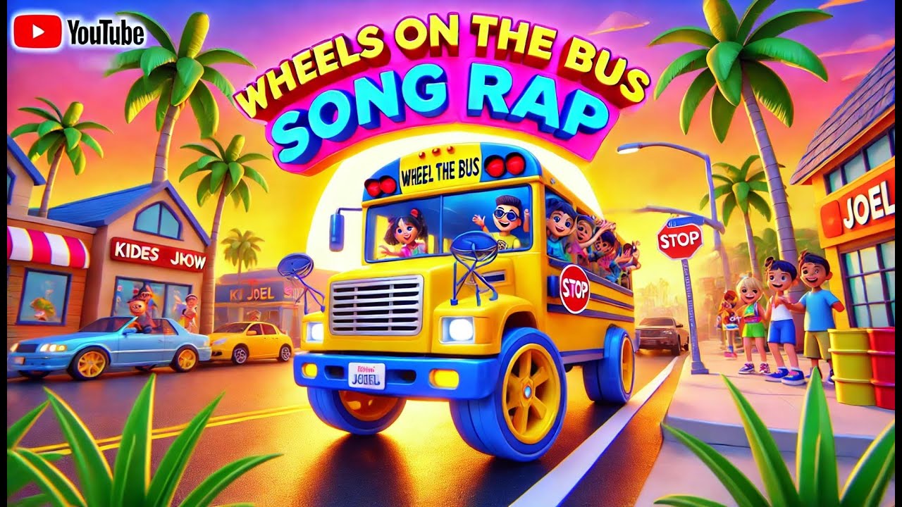 Wheels on the Bus Song Rap | Fun & Energetic Kids Song | Kids Joel Show ...