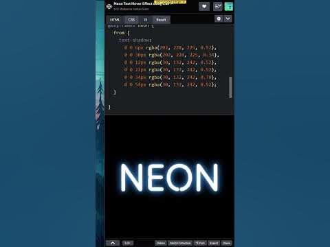 Create NEON Text Hover Effect Using CSS #shorts #css #neontext - YouTube