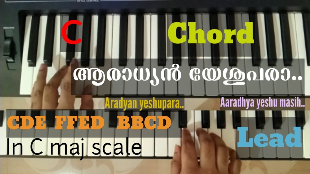 Aradhyan yeshupara Keyboard notes|Christian song keyboard notes with ...