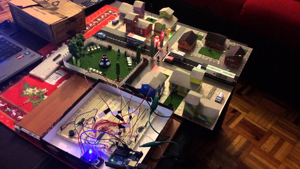 Semáforo Vehicular y Peatonal con Gal 22V10 - YouTube