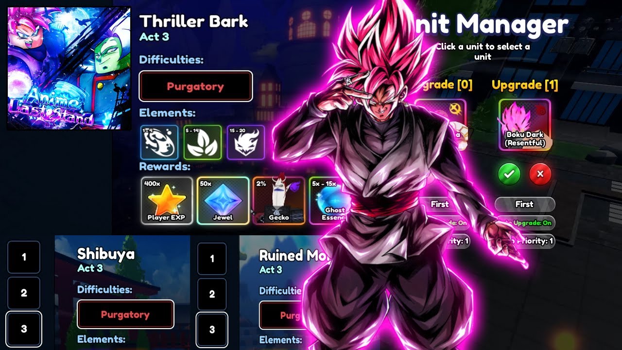 Black Goku Solo ALL Legend Stages in Anime Last Stand Roblox + Skill ...