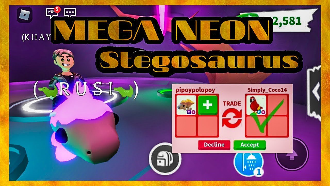 What people trade for MEGA NEON STEGOSAURUS in 2021 Adopt me ROBLOX PH ...