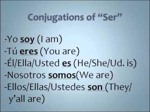 The Verb "Ser" in Spanish - YouTube