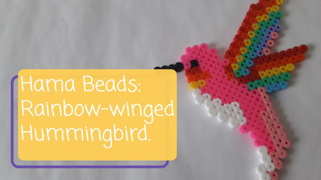 Hama Beads: Rainbow-Winged Hummingbird. - YouTube
