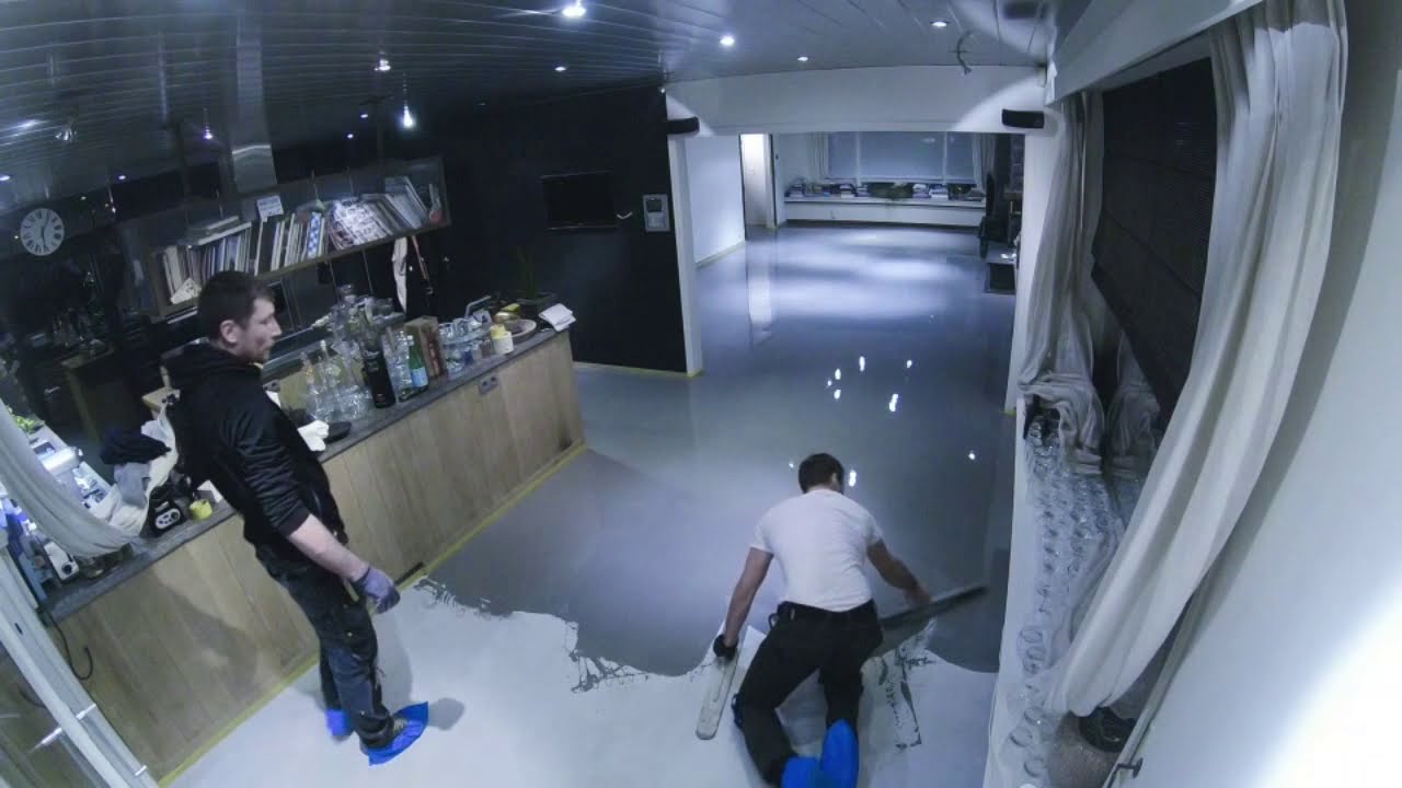 ECO SILICATE FLOOR 3 mm system over tiles - YouTube