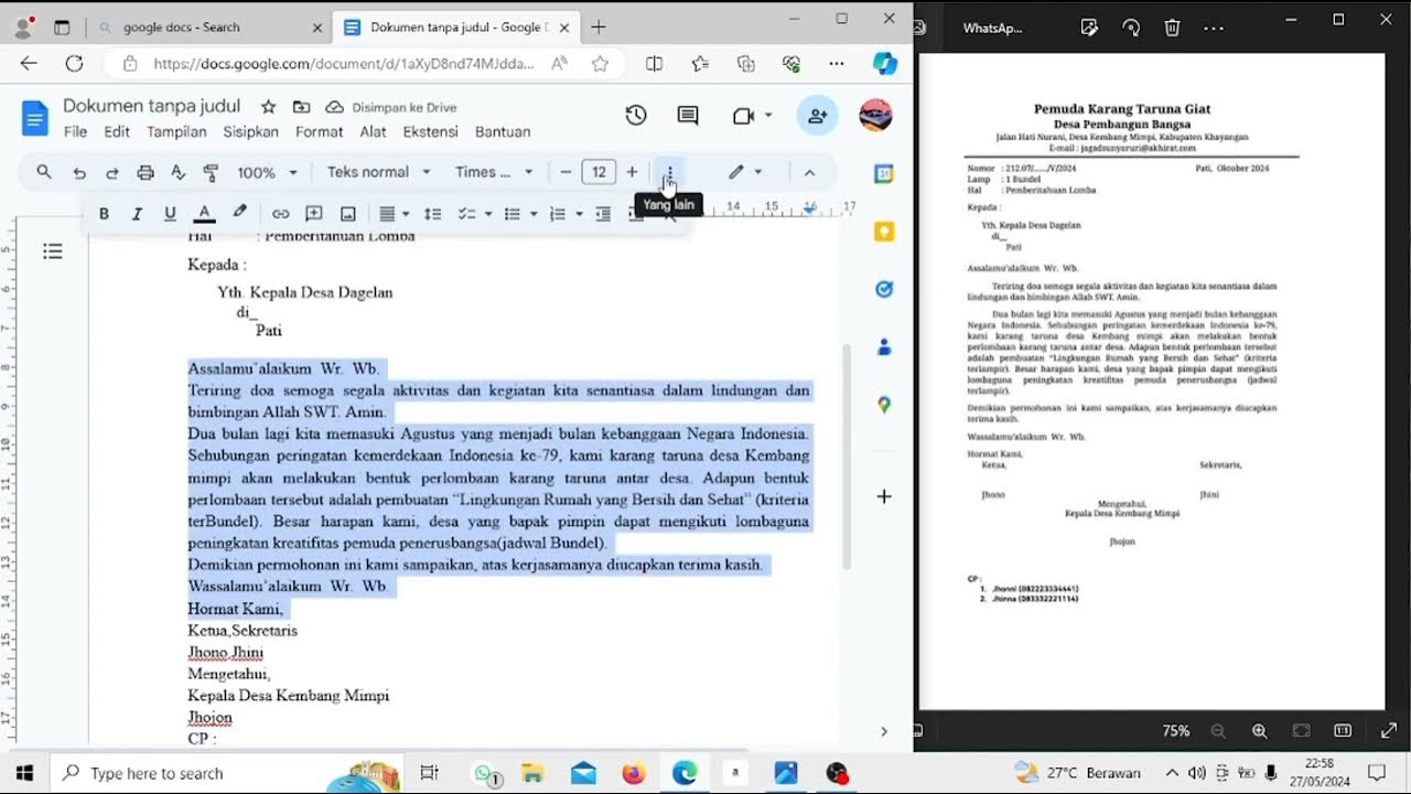 Tutorial membuat dan merapikan surat undangan - YouTube