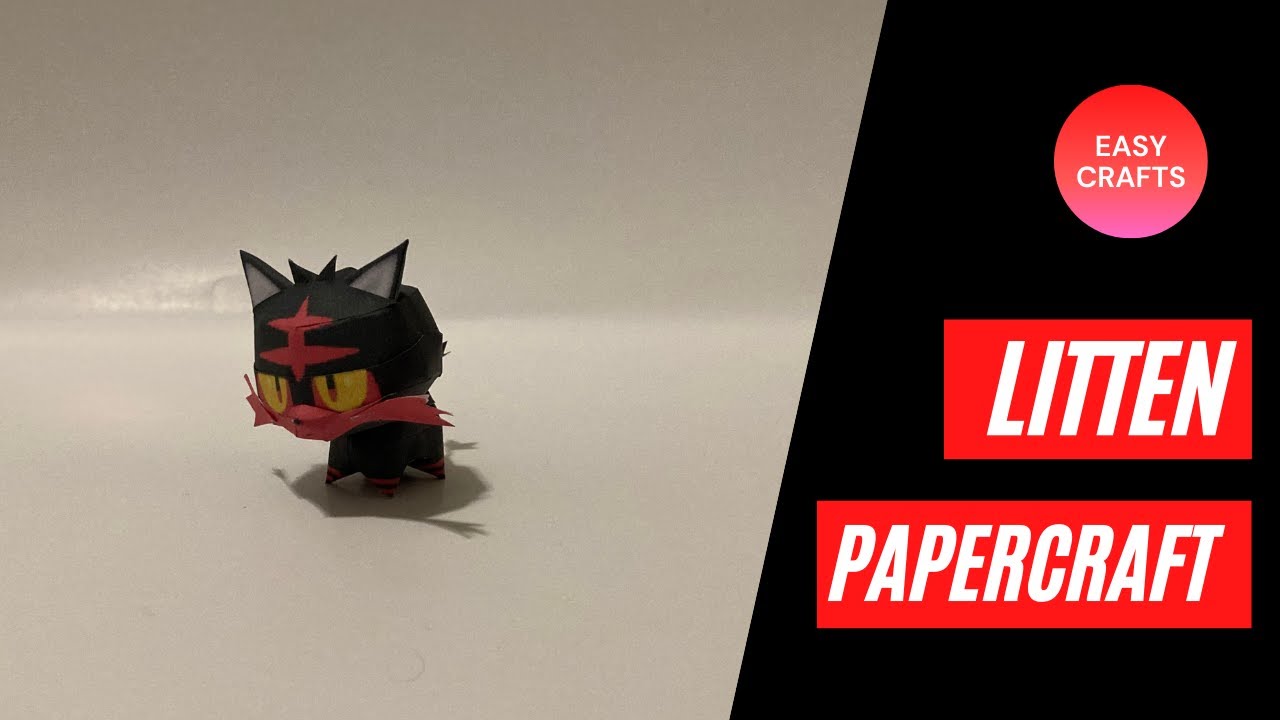 How to make a mini Litten out of paper | Pokemon Papercraft | Craft ...