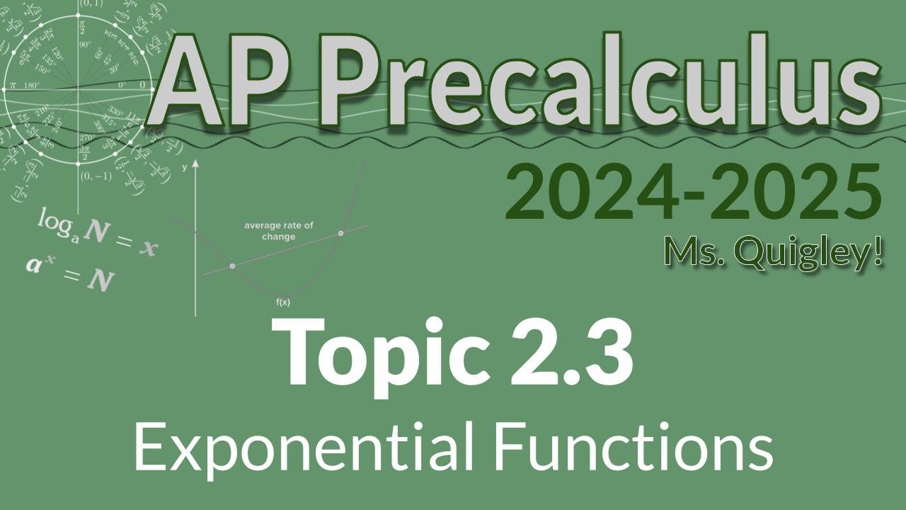 APPC Topic 2.3 Exponential Functions - YouTube