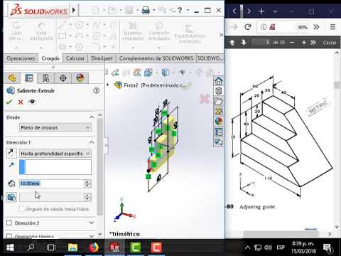Tutorial básico en SolidWorks principiantes: isométrico 6- extruir ...