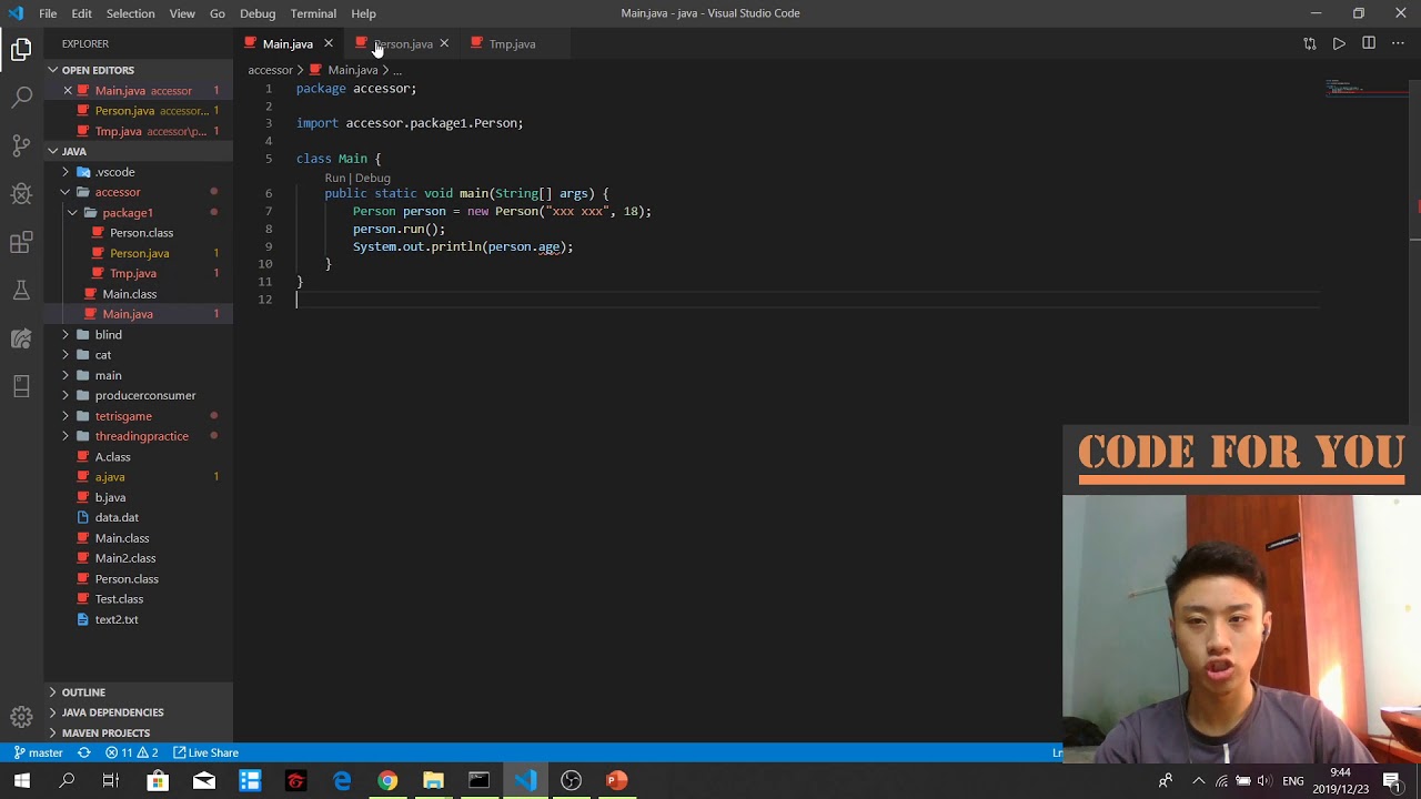 [English] [Introduction To Java] 40 Access Modifiers (public, private, default) - YouTube