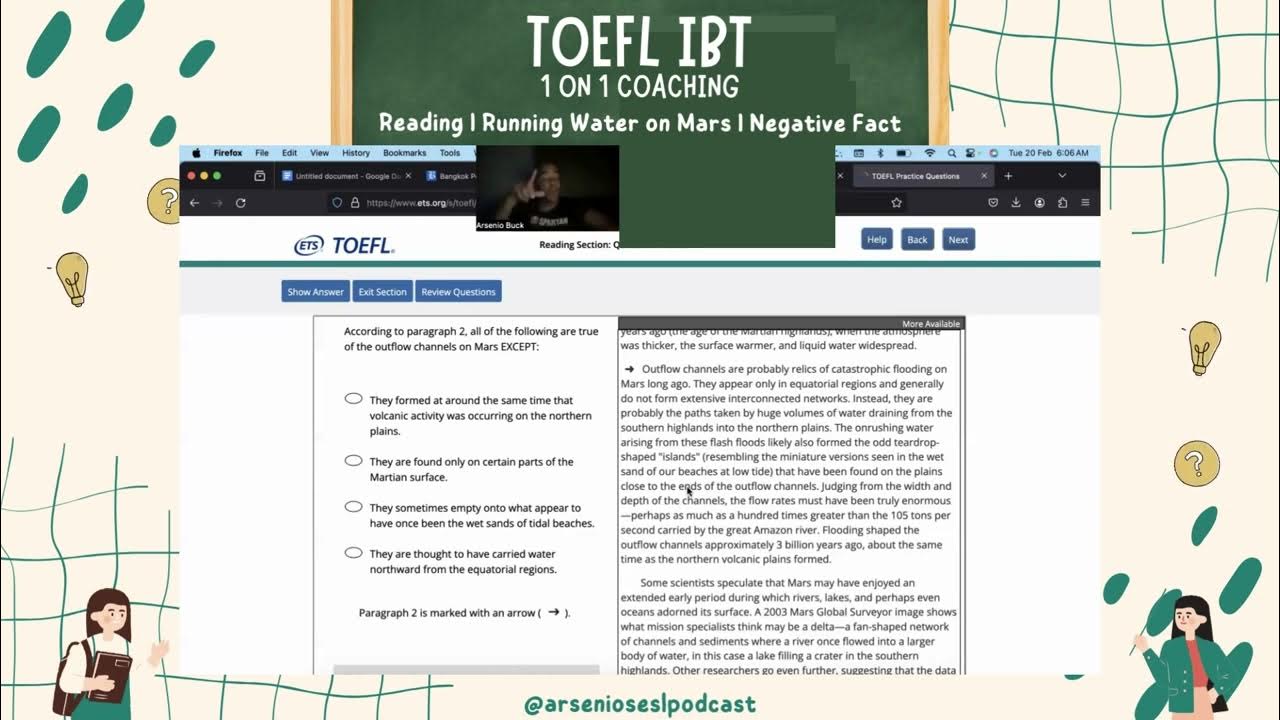 TOEFL iBT | 1 on 1 Coaching | Reading | Running Water on Mars ...