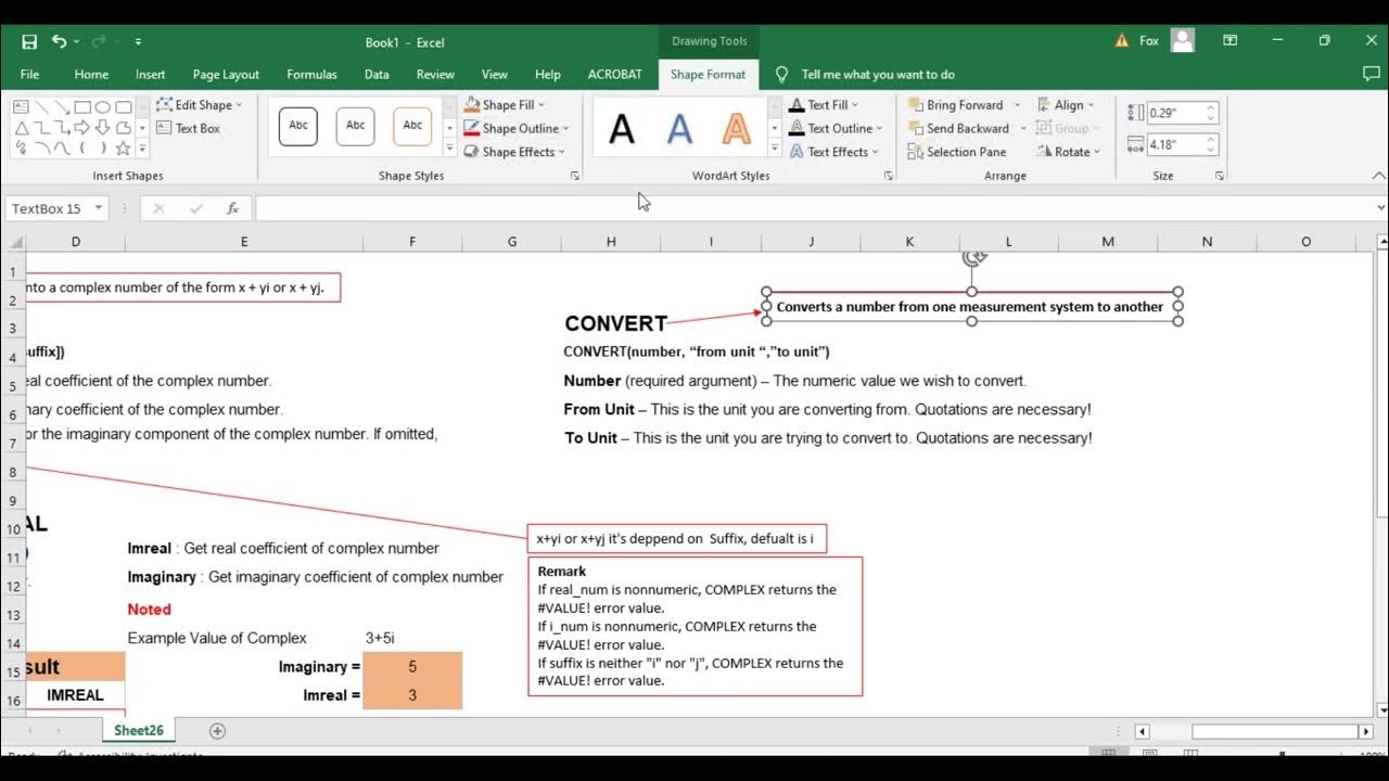 COMPLEX - IMAGINARY - IMREAL - CONVERT | ENGINEERING FUNCTION IN EXCEL 05 - YouTube