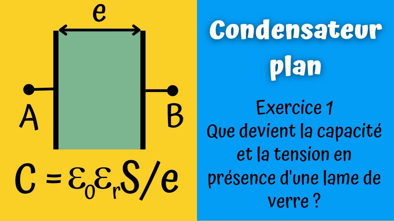 Ex1: Capacité et tension d'un condensateur plan avant et après la ...