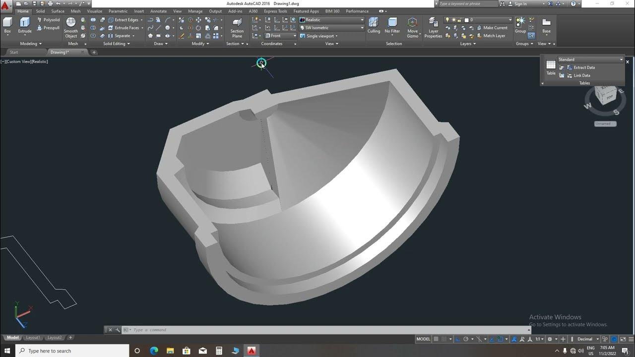 3D CAD by using revolve command - YouTube