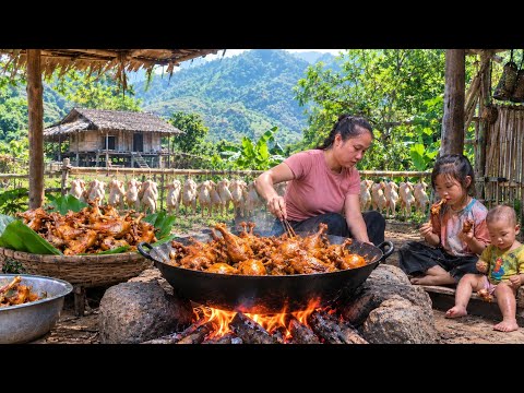 WHOLE GOLDEN FRIED CHICKEN | From Our Mountain Forest Farm to Our Family Meal