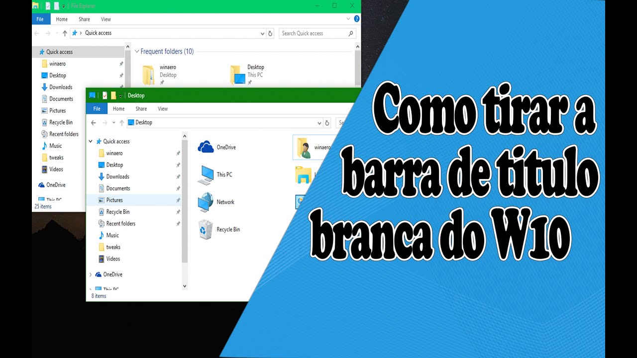 Como mudar a cor da barra de titulo do Windows 10 - Facil - YouTube
