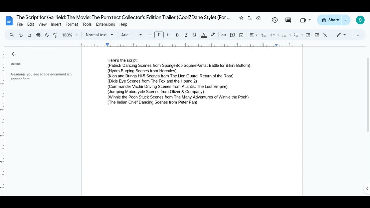 The Script for Garfield: The Movie: The Purrrfect Collector's Edition ...