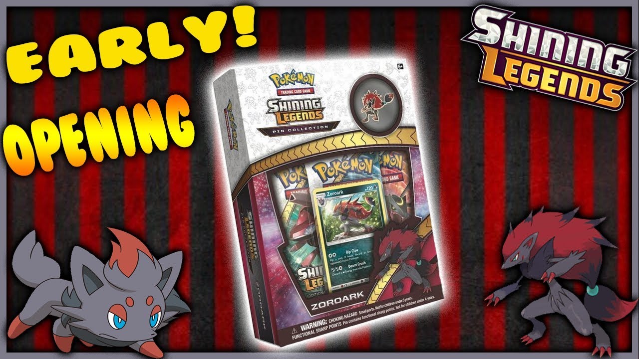EARLY OPENING OF THE NEW SHINING LEGENDS ZOROARK PIN COLLECTION BOX ...